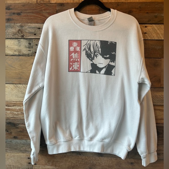 Gildan | Tops | My Hero Academia Shoto Todoroki Sweatshirt | Poshmark